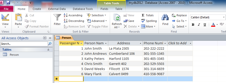 Using Microsoft Access 2010